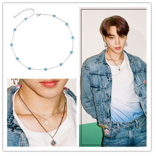 BTS X JIMIN Aquamarine Necklace – Totemo Kawaii Shop